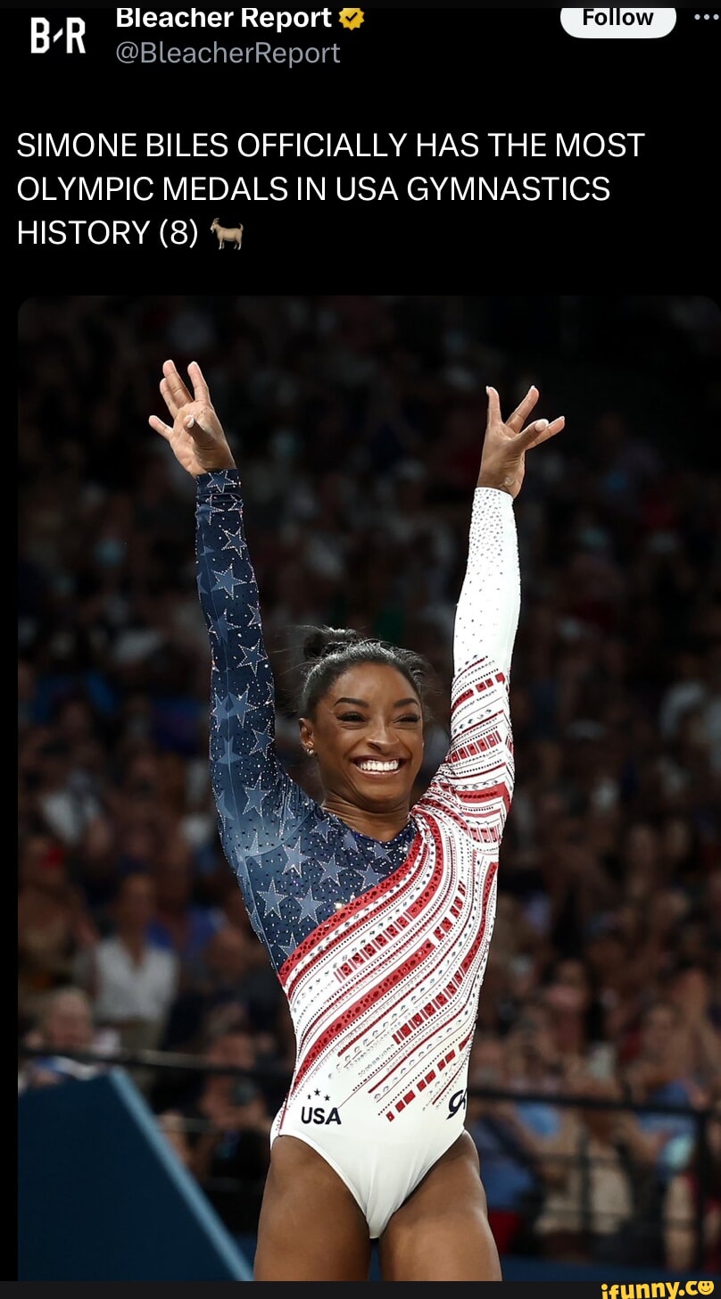 Bleacher Report @ BR Follow SIMONE BILES OFFICIALLY HAS THE MOST ...