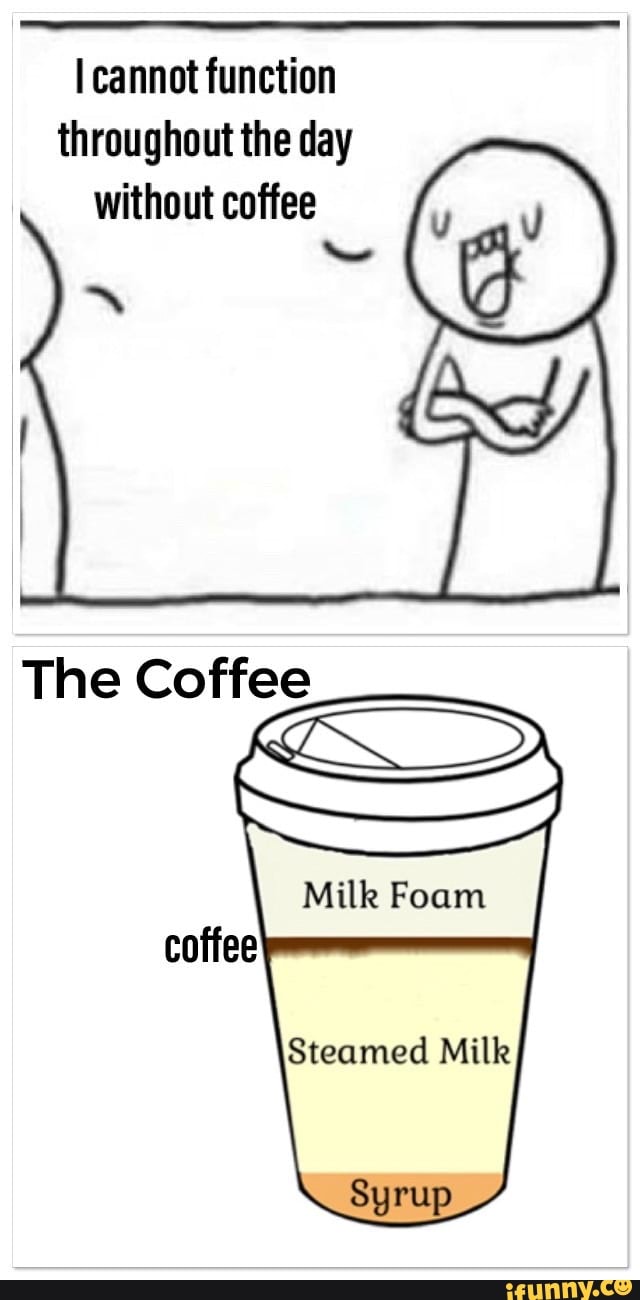 Cannot function throughout the day without coffee fy Milk Foam - iFunny