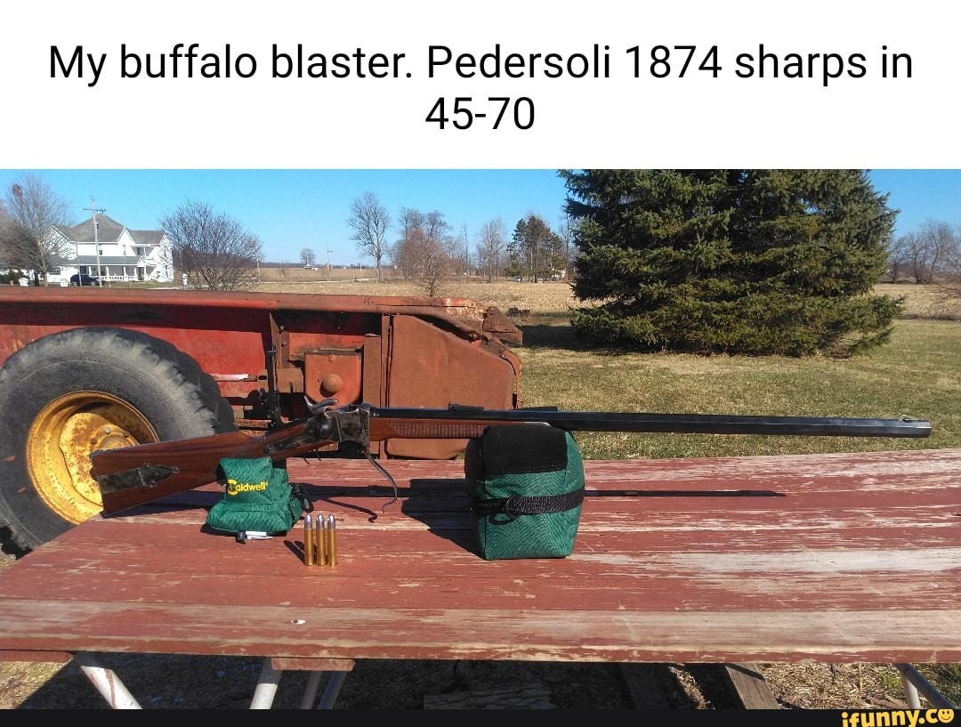 My buffalo blaster. Pedersoli 1874 sharps in 45-70 - iFunny