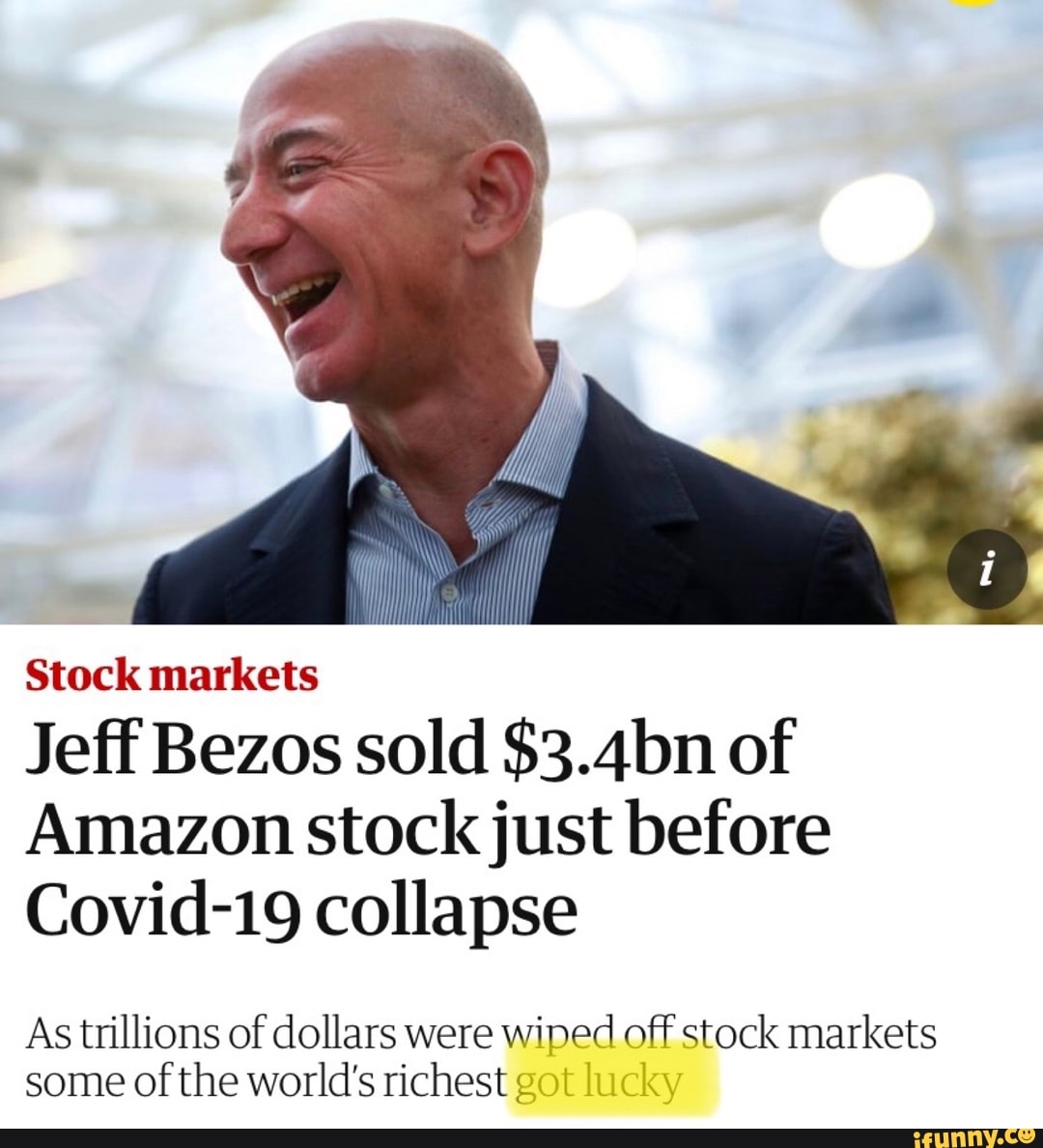 Stock markets Jeff Bezos sold $3.4bn of Amazon stock just before Covid ...