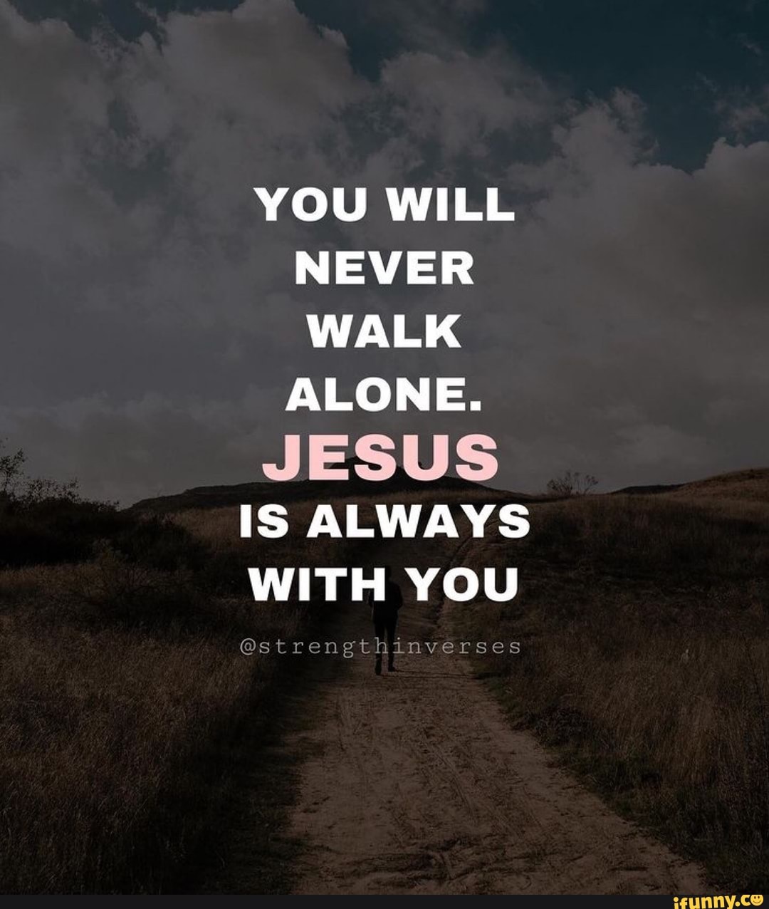 YOU WILL NEVER WALK ALONE. JESUS IS ALWAYS WITH YOU - iFunny