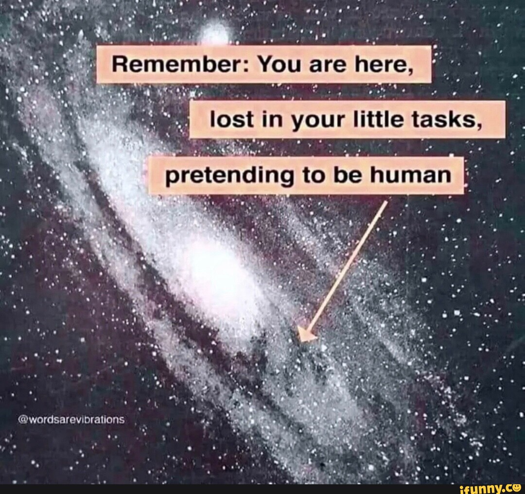 4 9 ing! Remember: You are here, lost in your little tasks, pretending ...