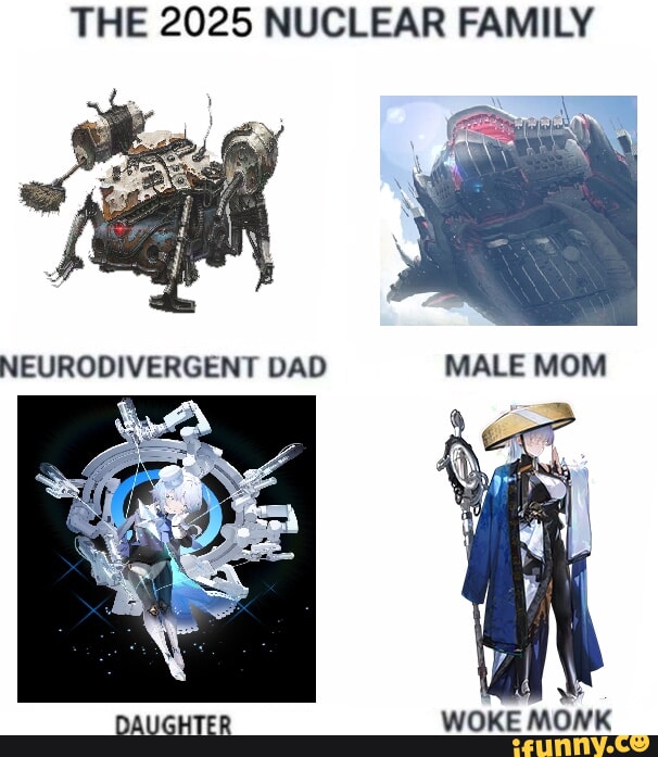 THE 2025 NUCLEAR FAMILY NEURODIVERGENT DAD MALE MOM WOKE MONK DAUGHTER ...