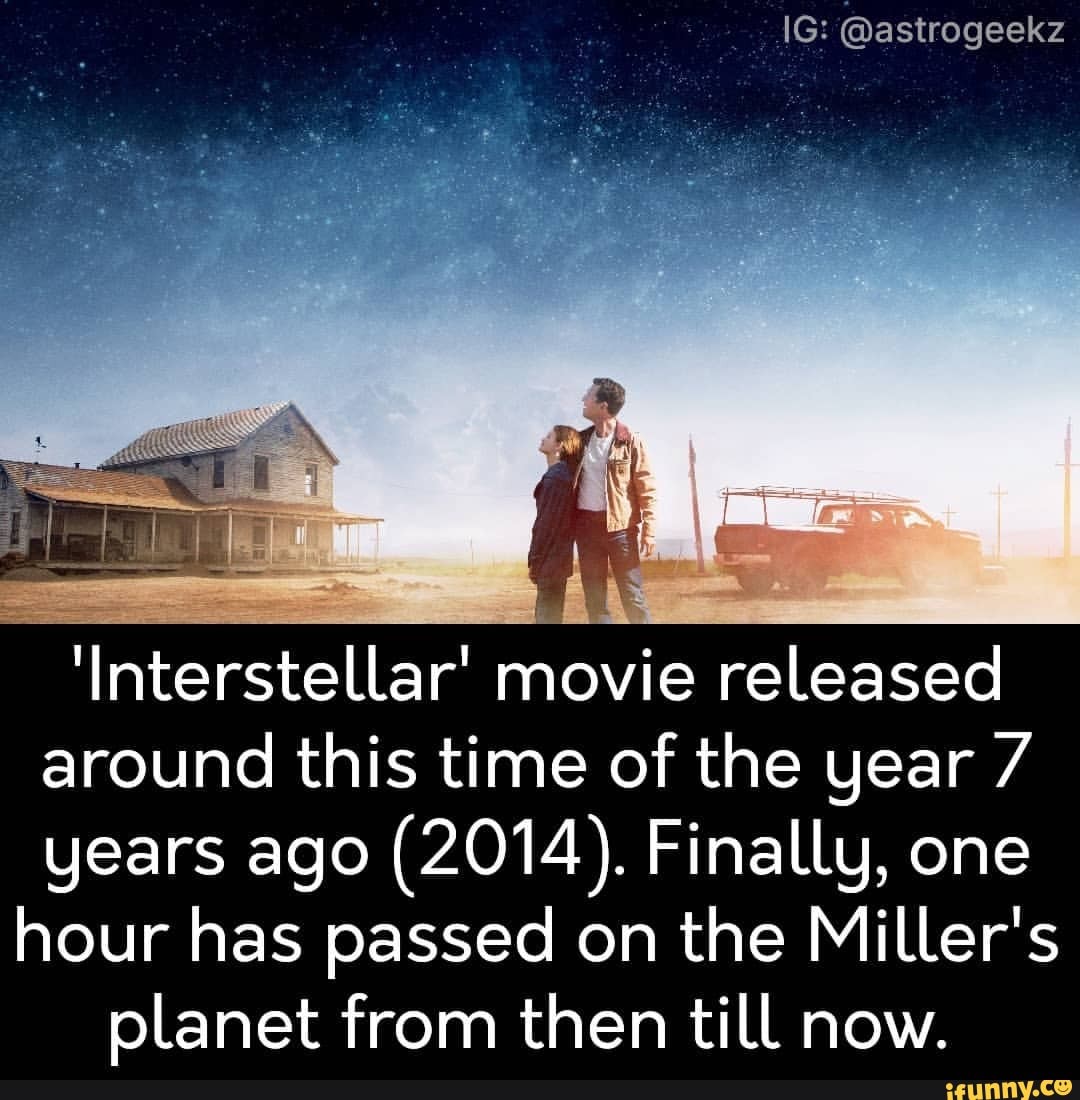 'Interstellar' movie released around this time of the year 7 years ago ...