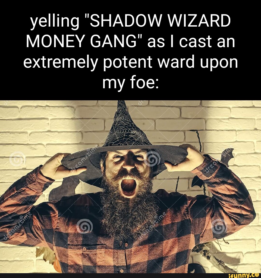 Yelling "SHADOW WIZARD MONEY GANG" as I cast an extremely potent ward ...