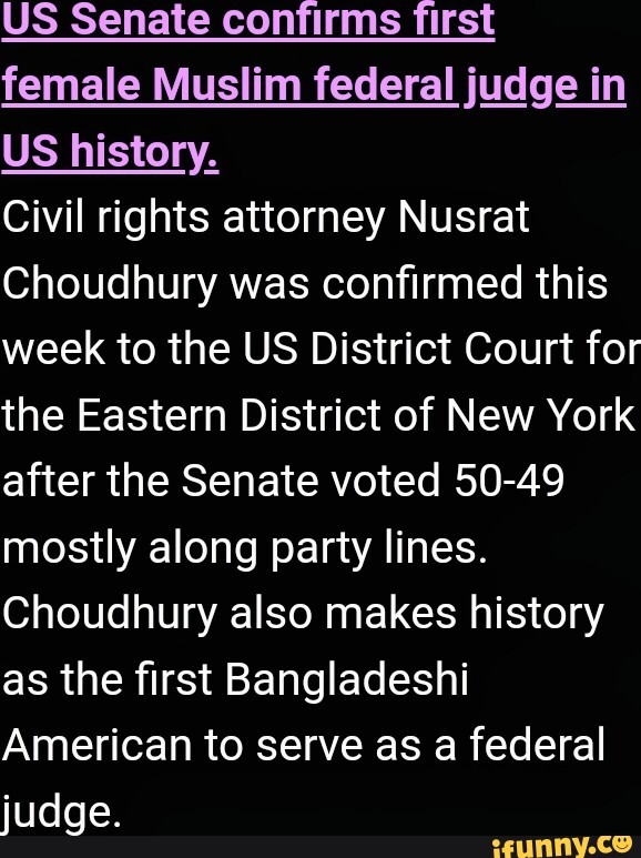 US Senate confirms first female Muslim federal judge in US history ...