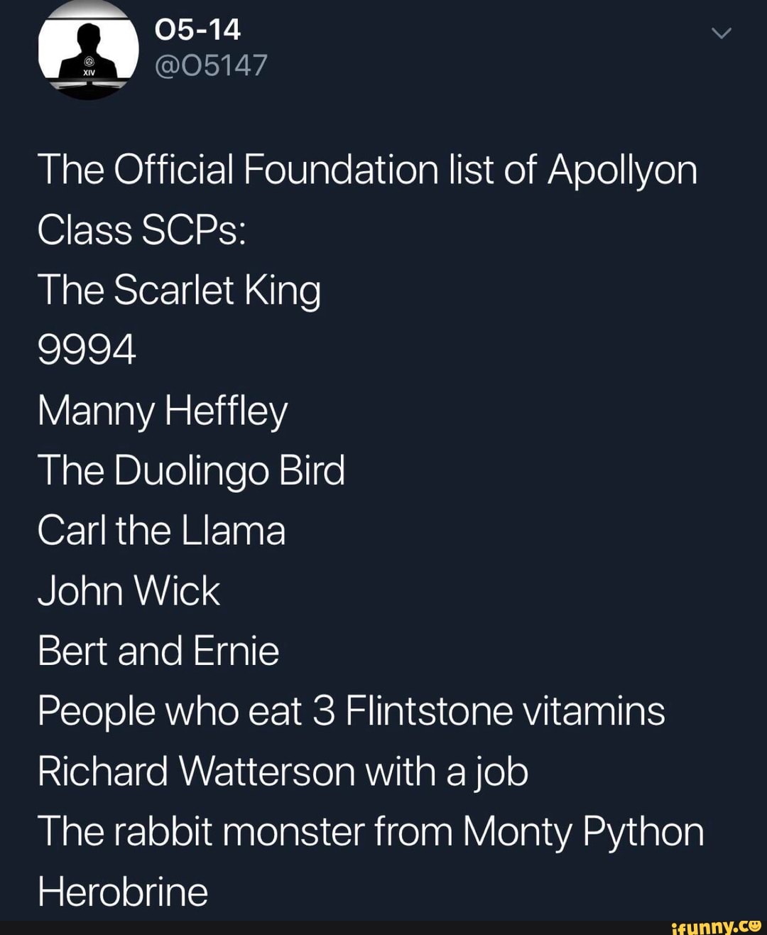 The Official Foundation list of Apollyon Class SCPS: The Scarlet King ...