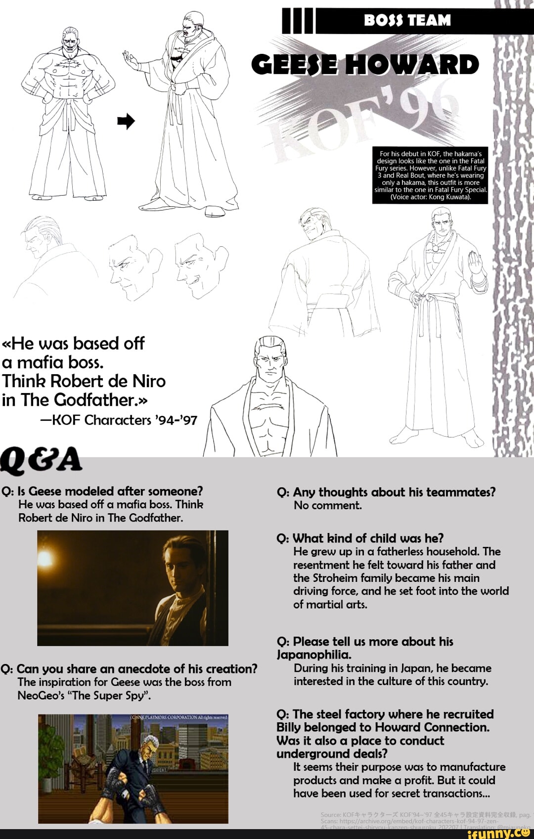 TEAL GEESE HOWARD For his debut in KOF, the hakama's design looks like ...