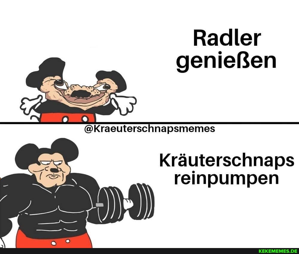 Radler genießen @Kraeuterschnapsmemes Kräuterschnaps reinpumpen - Keke