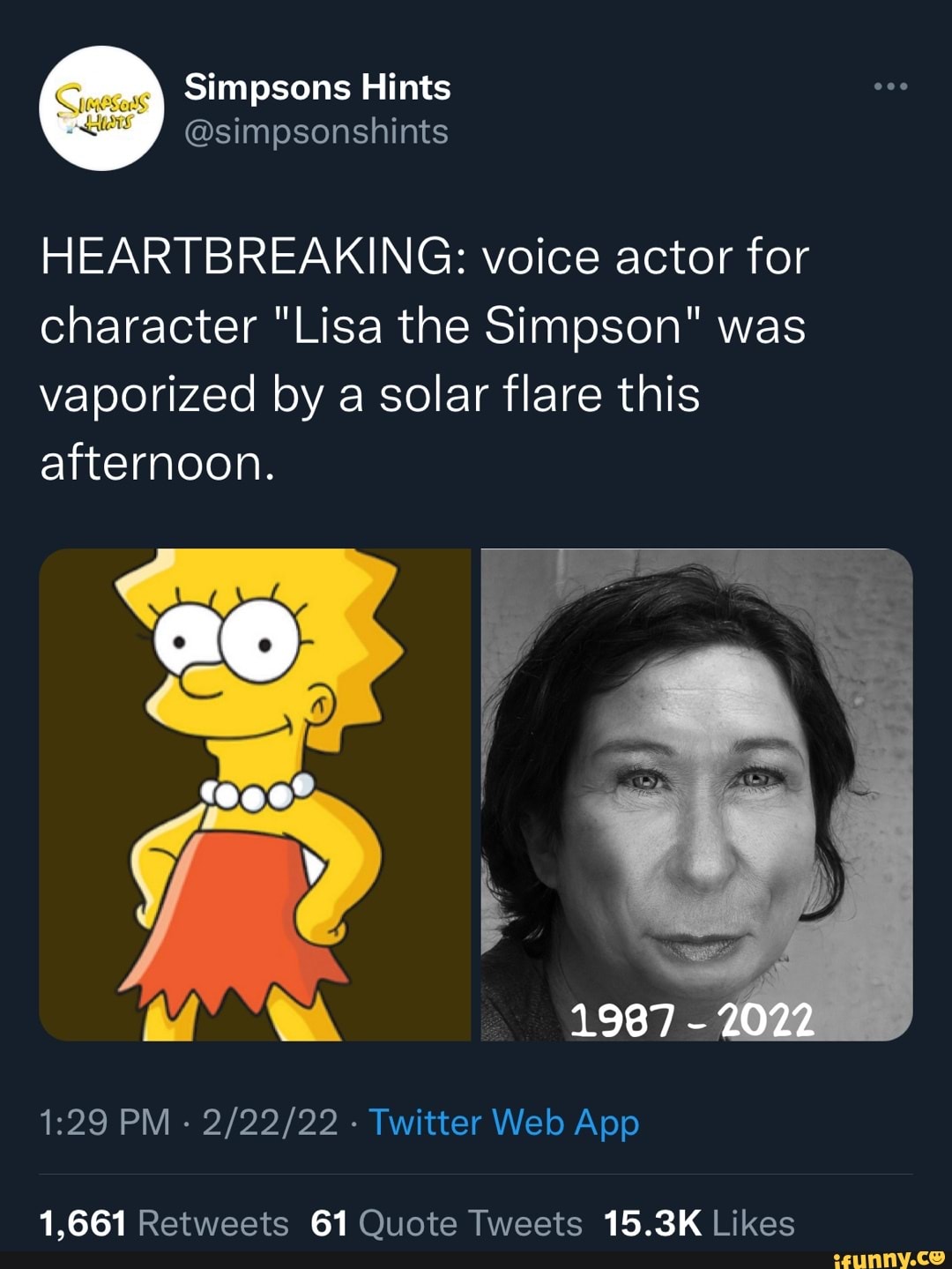 Simpsons Hints @simpsonshints HEARTBREAKING: voice actor for character ... Simpsons Hints @simpsonshints HEARTBREAKING: voice actor for character ...
