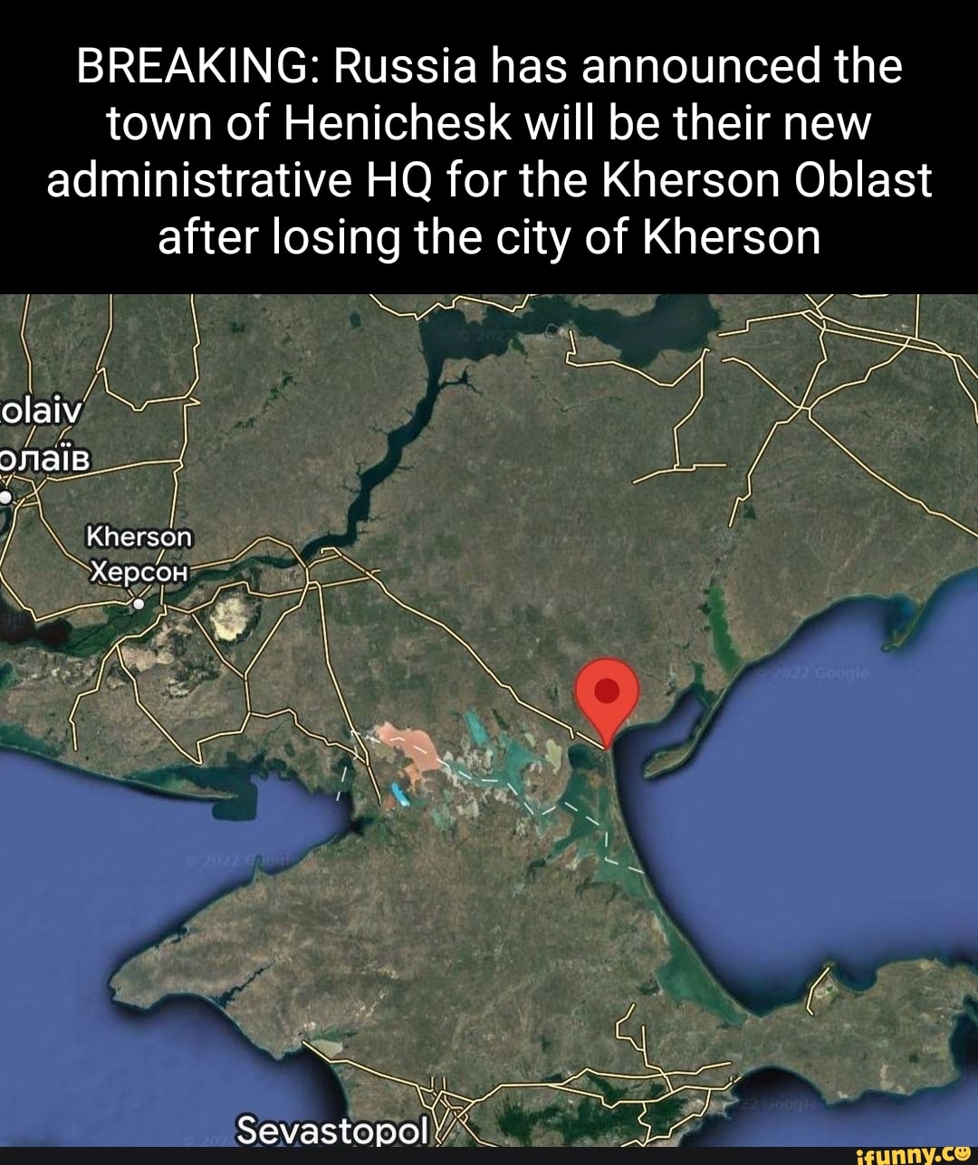 BREAKING: Russia has announced the town of Henichesk will be their new ...