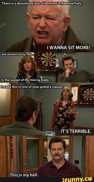 There is .a disturbing lack of henches in Ramsed Park. I WANNA SIT MORE ...