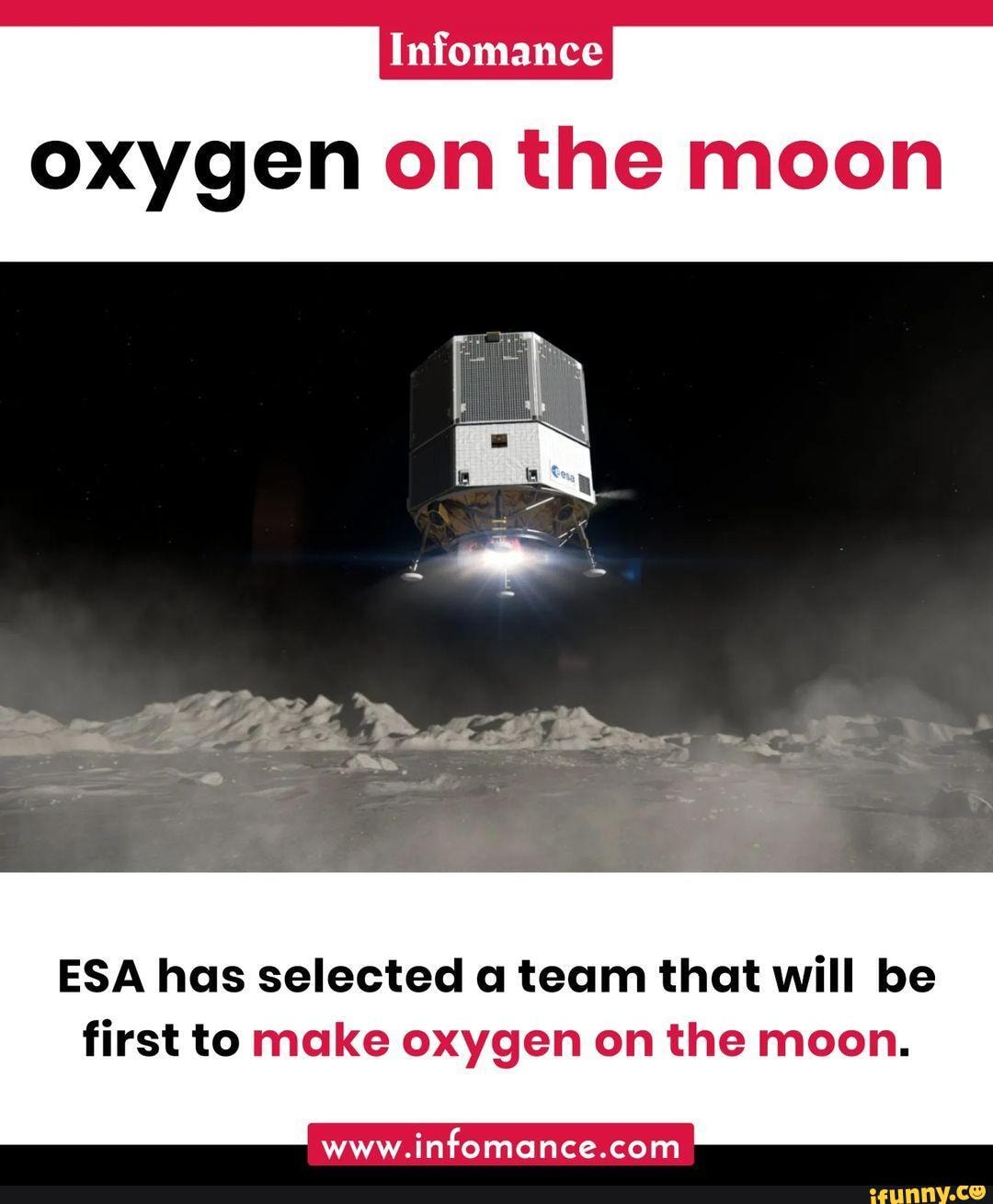 Infomance oxygen on the moon ESA has selected a team that will be first to make oxygen on the ...