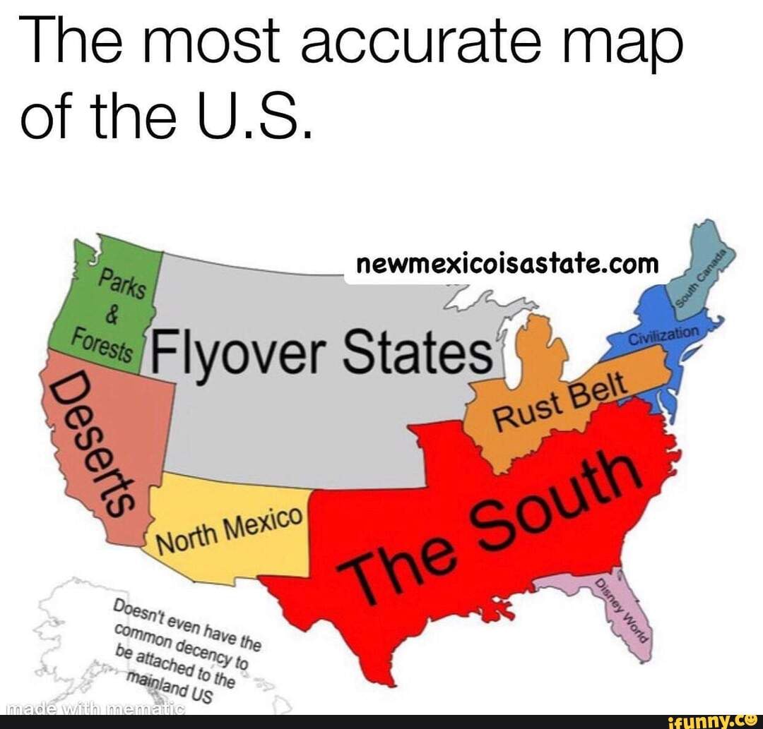 The most accurate map of the U.S. yover - iFunny