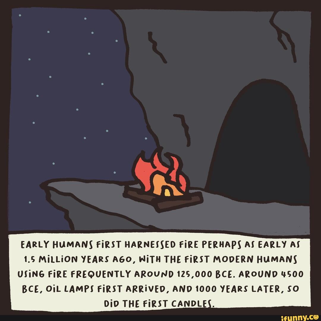 TN5.8- Light - EARLY HUMANS FIRST HARNESSED FIRE PERHAPS AS EARLY AS 1. ...