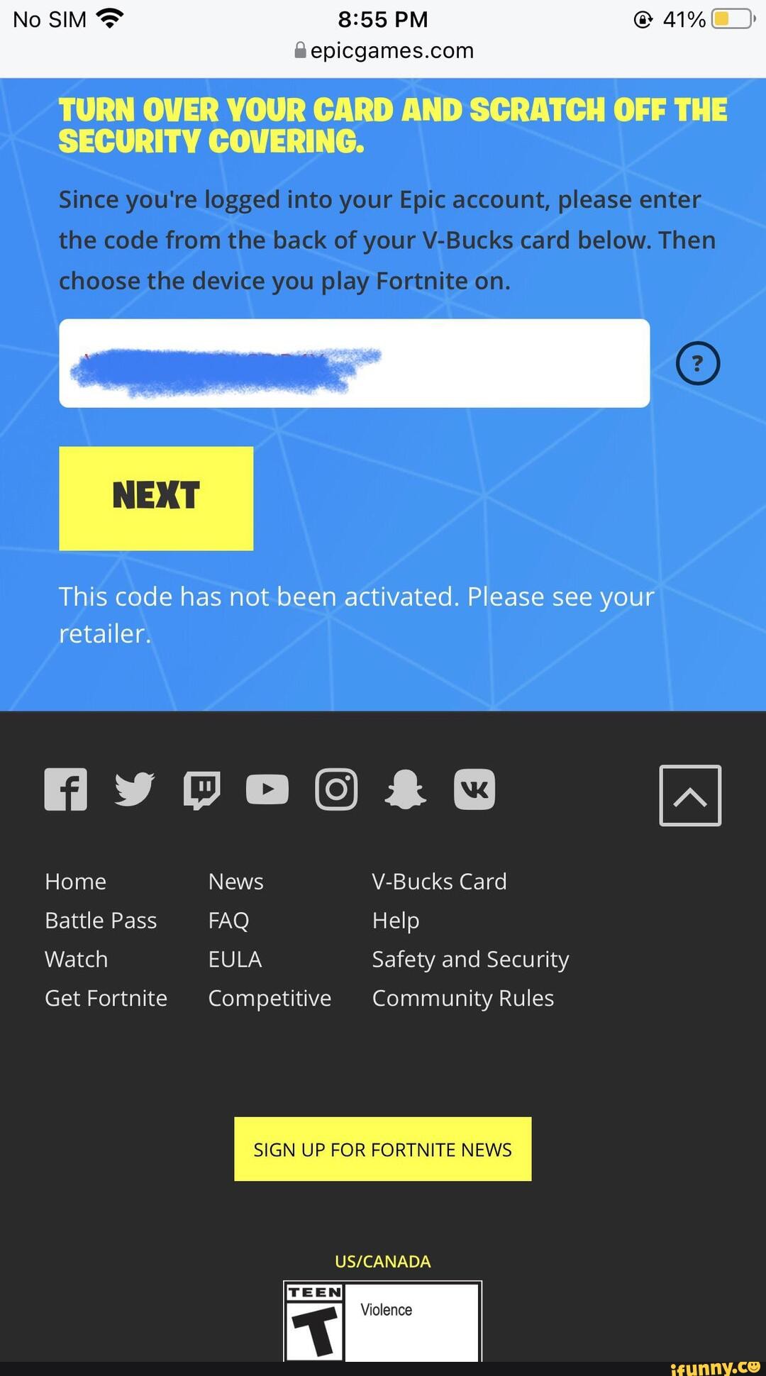 No SIM PM 41% TURN OVER YOUR CARD AND SCRATCH OFF THE SECURITY COVERING ...