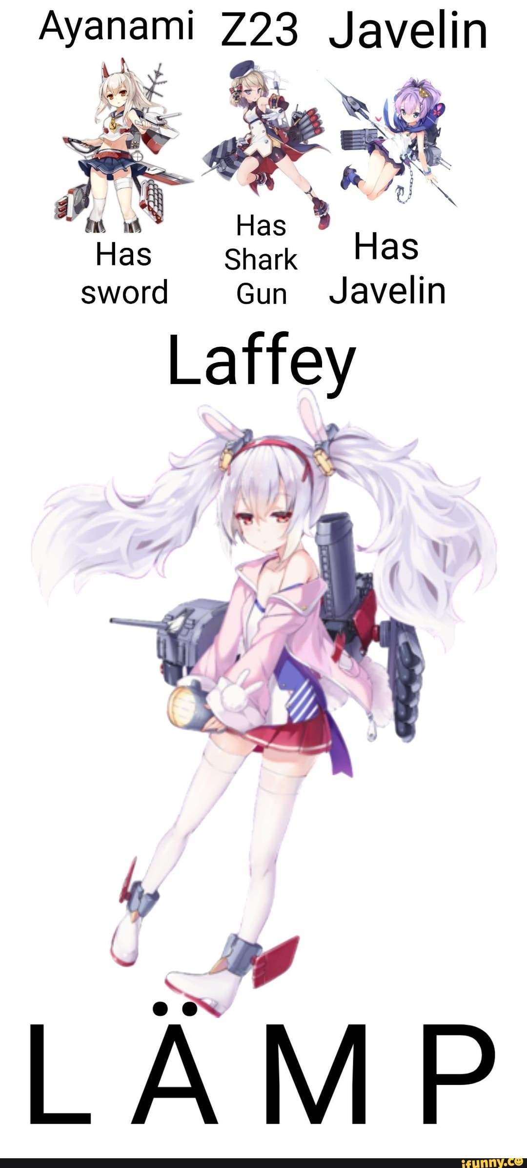 Has shark Has sword Gun Javelin Laffey - iFunny Brazil