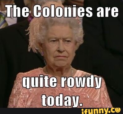 The Colonies are quite rowdy today. - iFunny