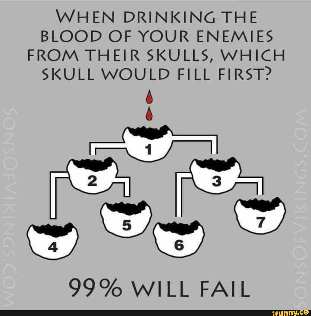 WHEN DRINKING THE BLOOD OF YOUR ENEMIES FROM THEIR SKULLS, WHICH SKULL ...