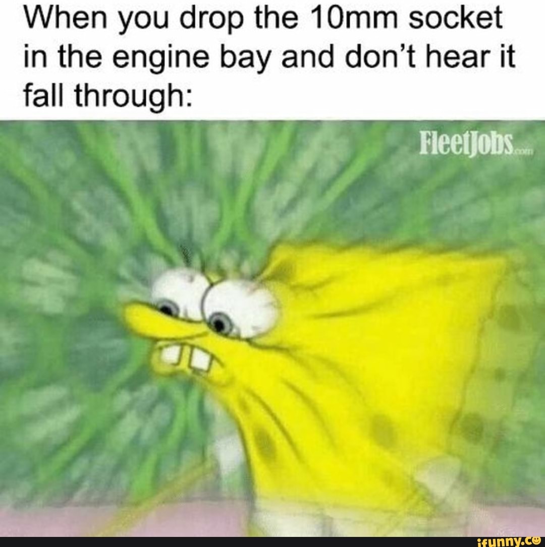 When you drop the 10mm socket in the engine bay and don't hear it fall ...