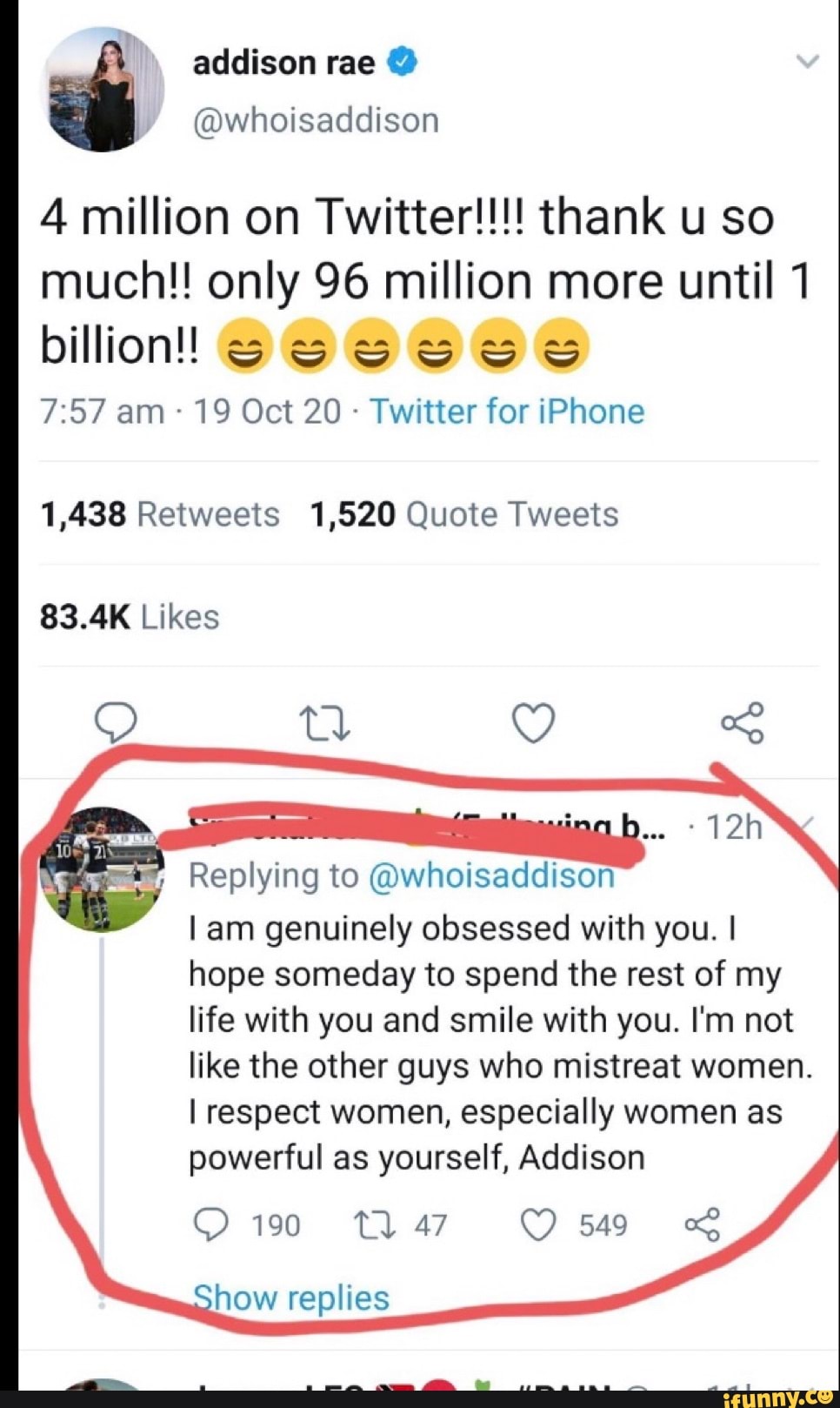 Addison rae @whoisaddison 4 million on Twitter!!!! thank u so much ...