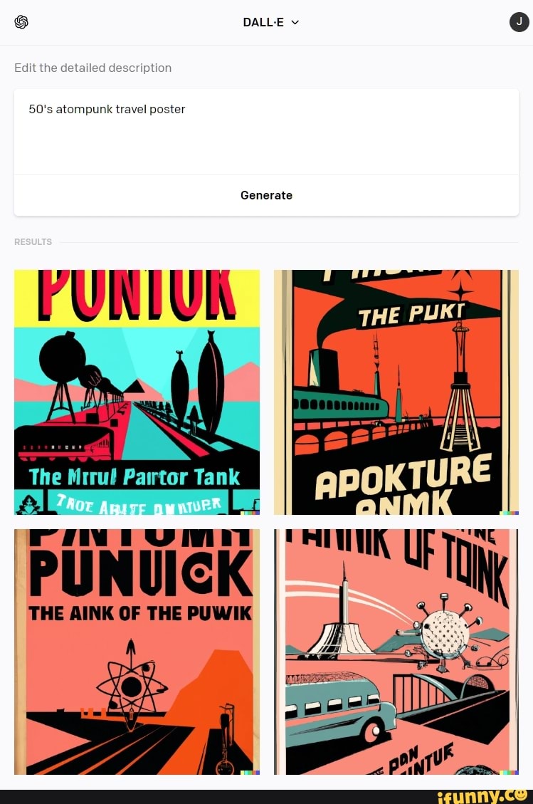 DALL-E Edit the detailed description 50's atompunk travel poster ...