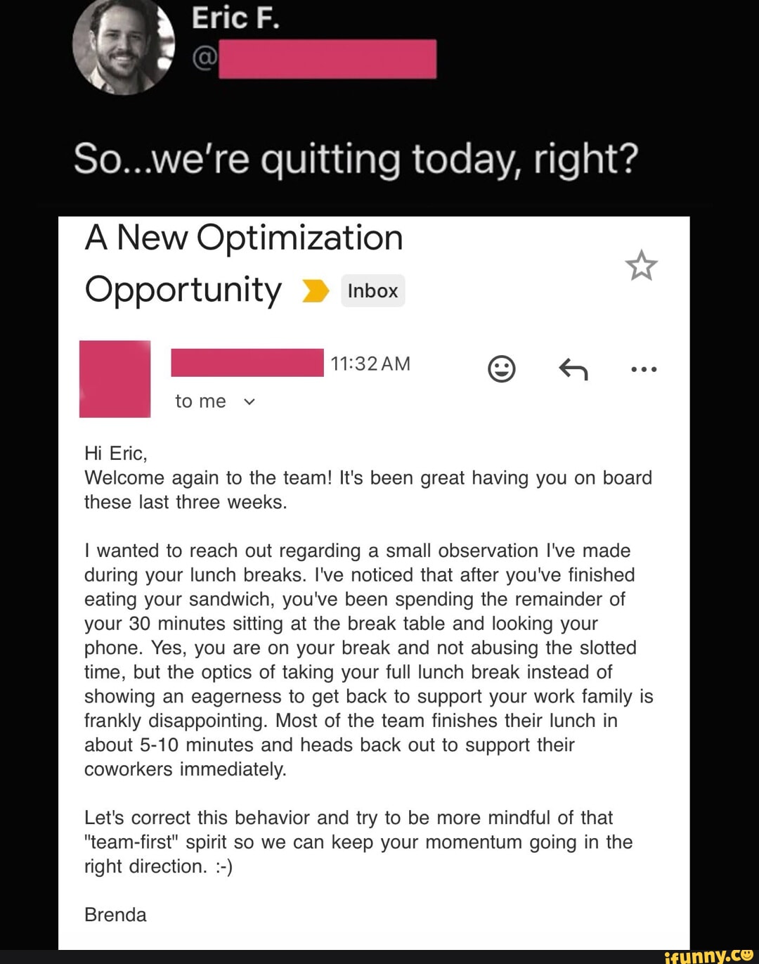 Eric FF. ANS So...we''re quitting today, right? A New Optimization ...