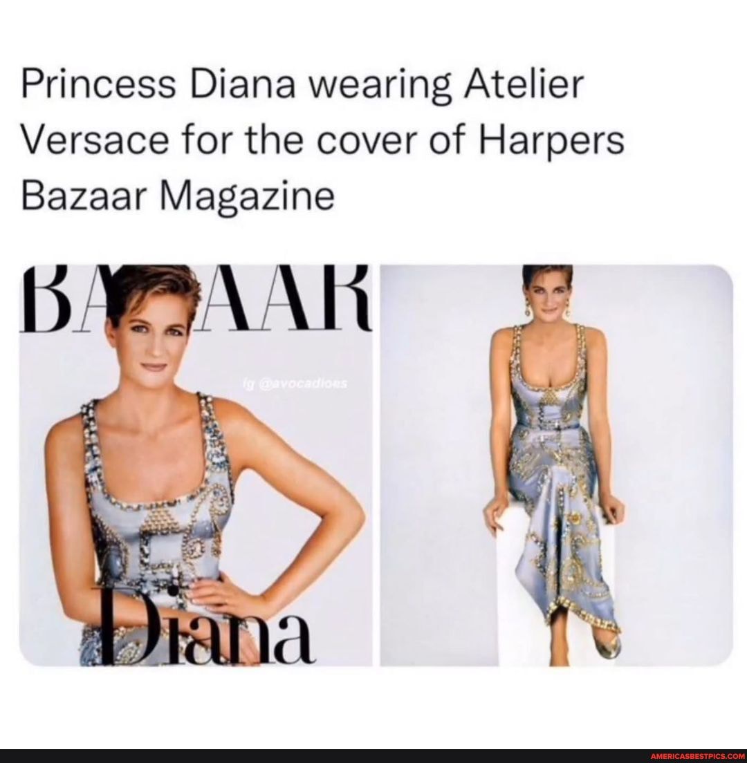 Princess Diana wearing Atelier Versace for the cover of Harpers Bazaar ...