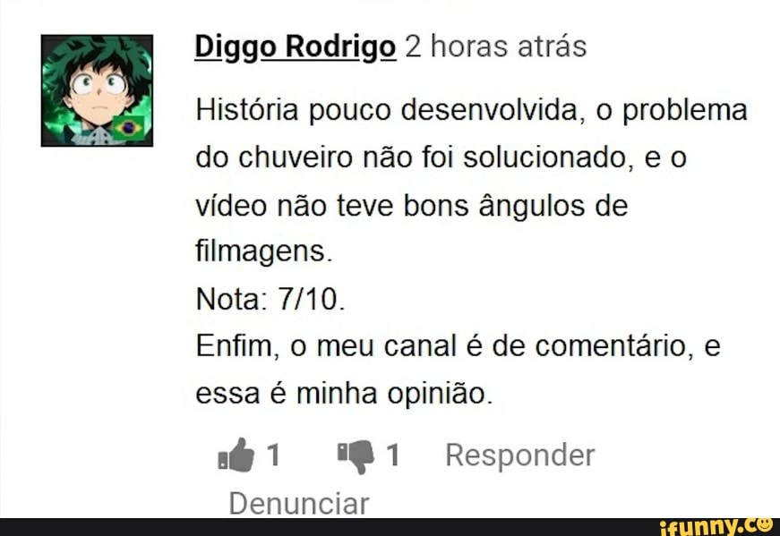 Diggo Rodrigo 2 horas atrás História pouco desenvolvida, o problema do ...