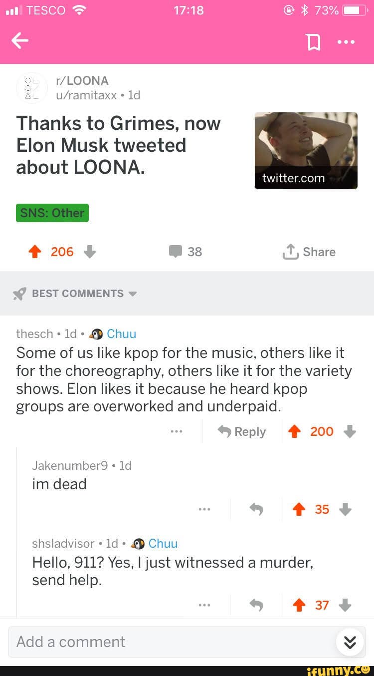 She snapped / stan loona - 373% TESCO Thanks to Grimes, now Elon Musk ...