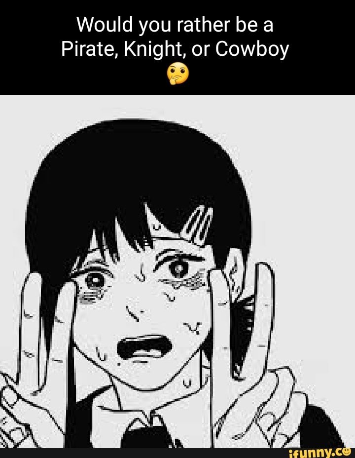 Would you rather be a Pirate, Knight, or Cowboy - iFunny