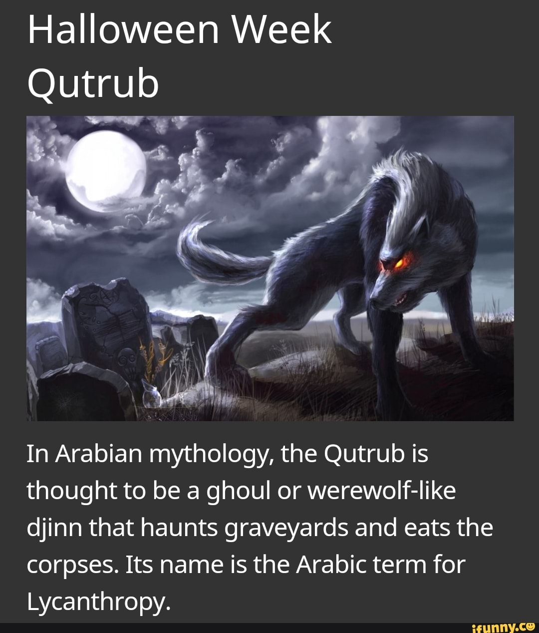 Halloween Week Qutrub In Arabian mythology, the Qutrub is thought to be ...