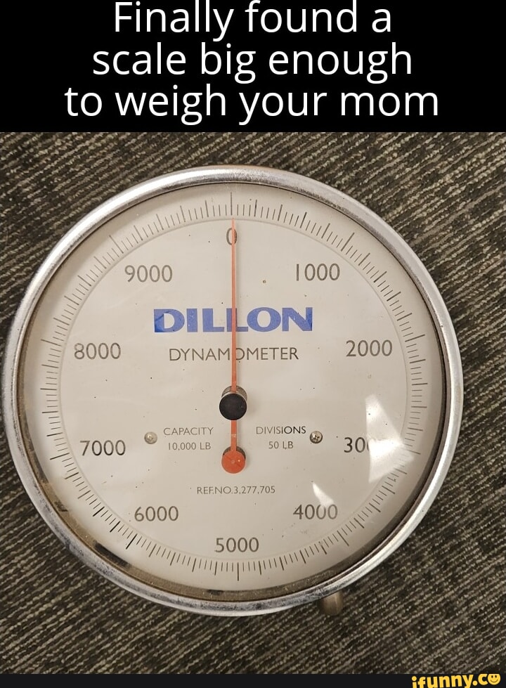 Finally found a scale big enough to weigh your mom DYNAMPMETER 2000 ...