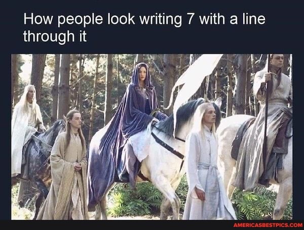 How people look writing 7 with a line through it - America’s best pics ...