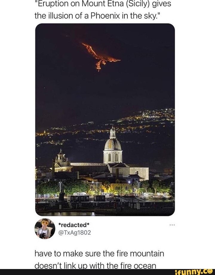 Eruption on Mount Etna (sicily) gives the illusion of a Phoenix in the ...
