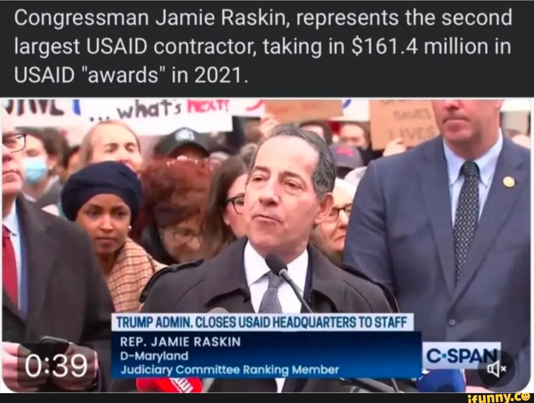 Congressman Jamie Raskin, represents the second largest USAID ...