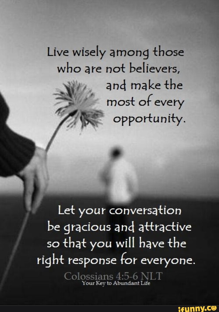 Live wisely among those who are not believers, and make the most of ...