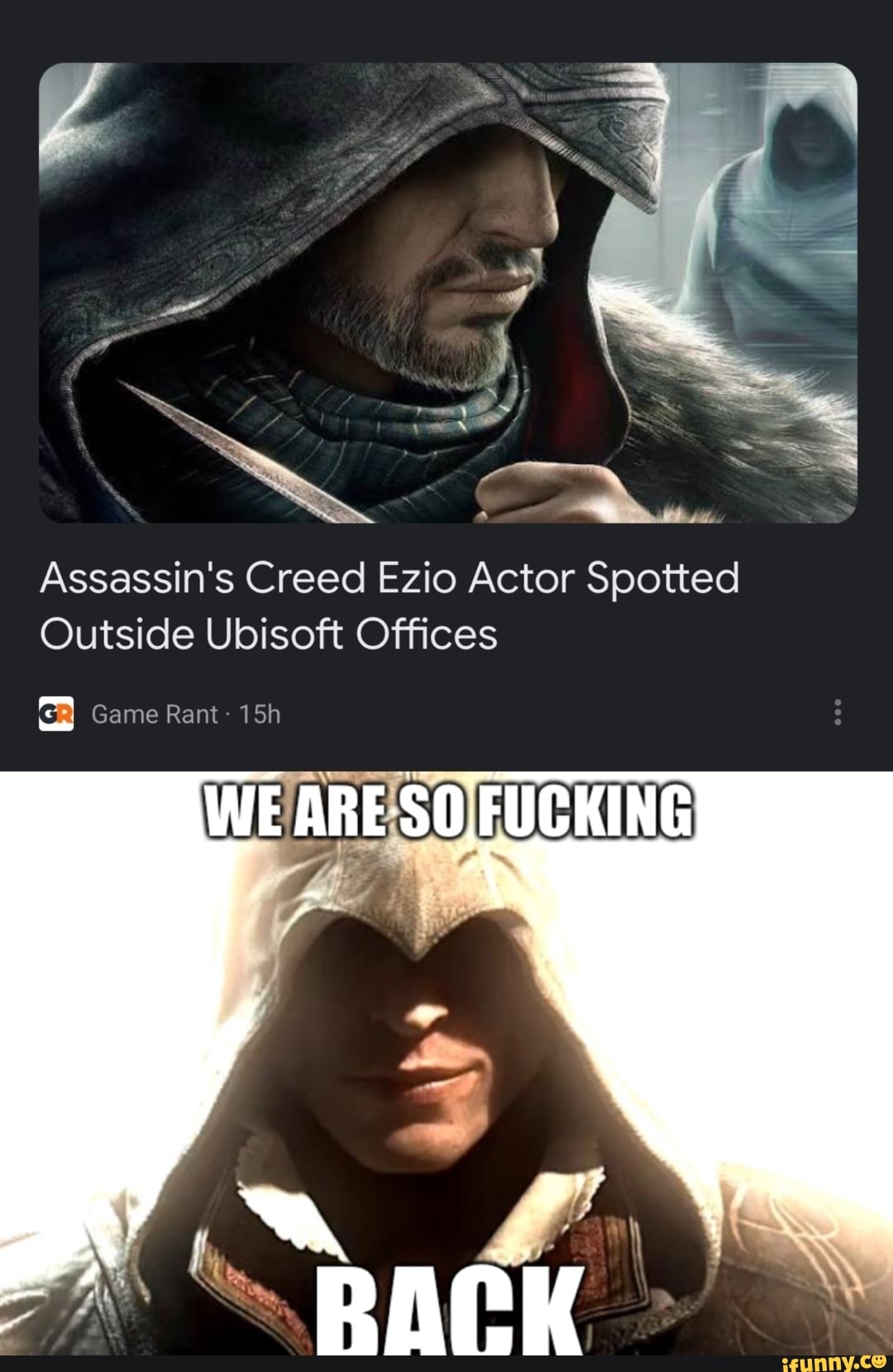 CA... Assassin's Creed Ezio Actor Spotted Outside Ubisoft Offices Game ...