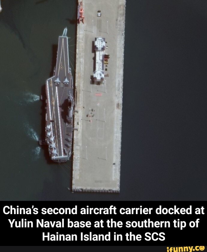 China's second aircraft carrier clocked at Yulin Naval base at the ...