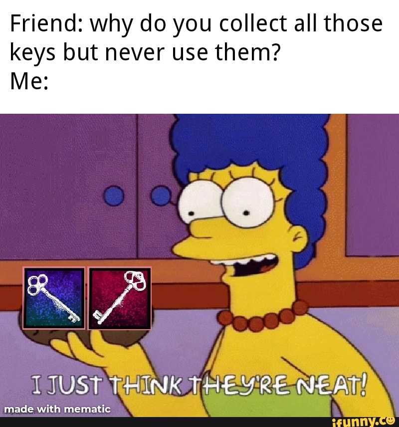 Friend: why do you collect all those keys but never use them? Me: TJUST ...