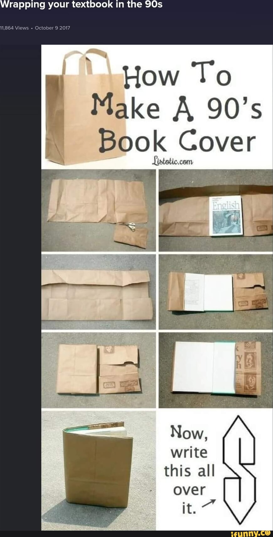 Wrapping your textbook in the Views How To Make A 90's Book Cover Now ...