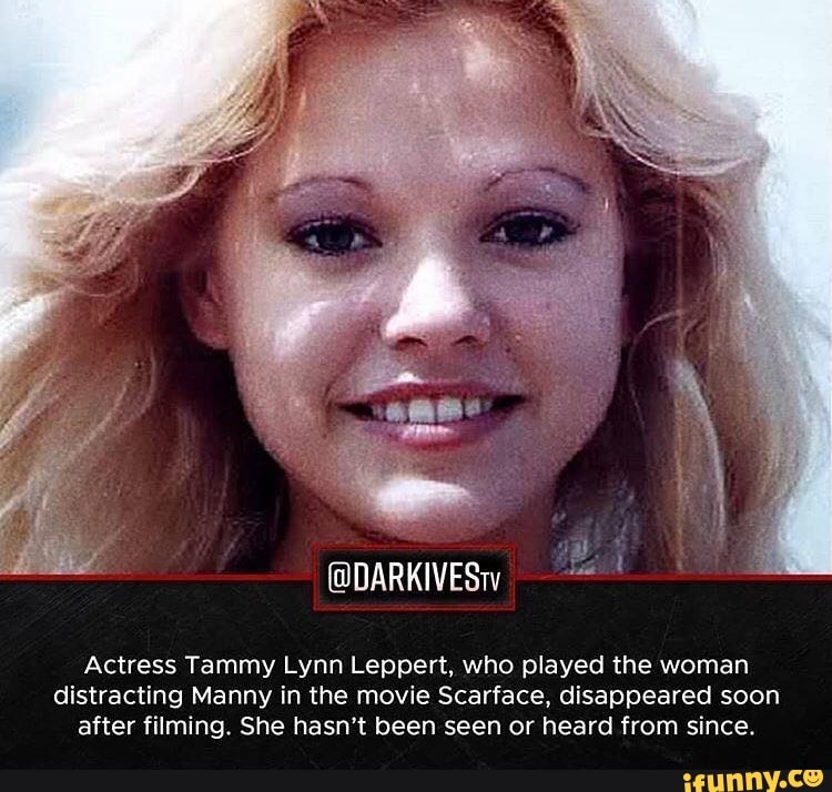 Actress Tammy Lynn Leppert, who played the woman distracting Manny in the movie Scarface ...