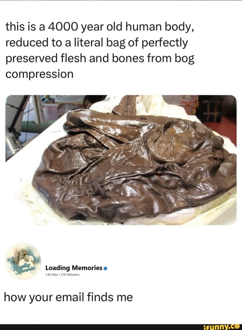 This is a 4000 year old human body, reduced to a literal bag of ...