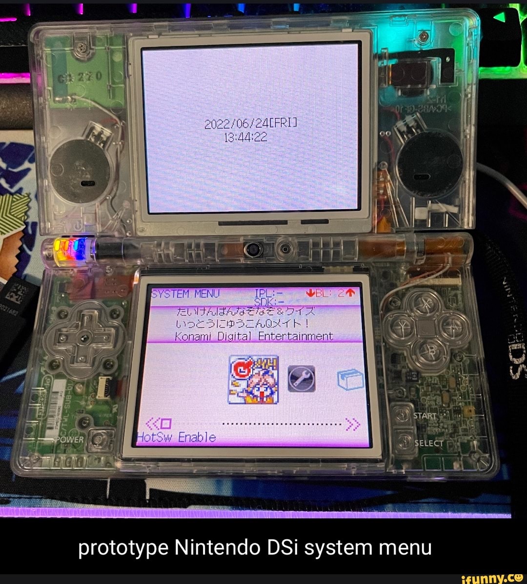 2022 SYSTEM MENU IDE I Kenami Digital Entertainnent, prototype Nintendo ...