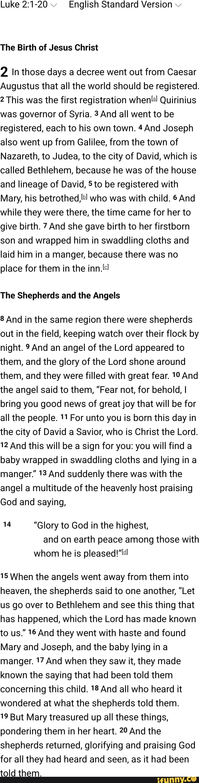 Luke English Standard Version The Birth of Jesus Christ 2 In those days ...