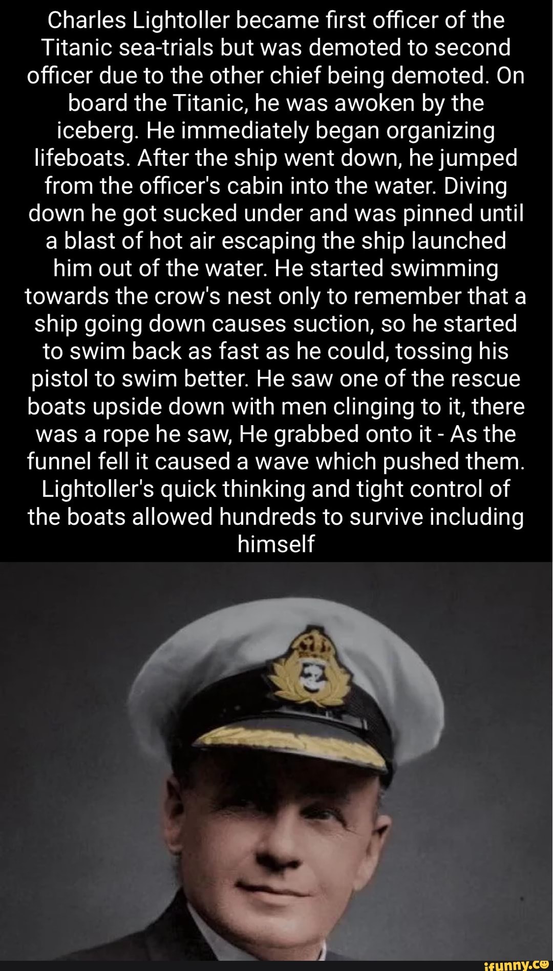 Charles Lightoller became first officer of the Titanic sea-trials but ...