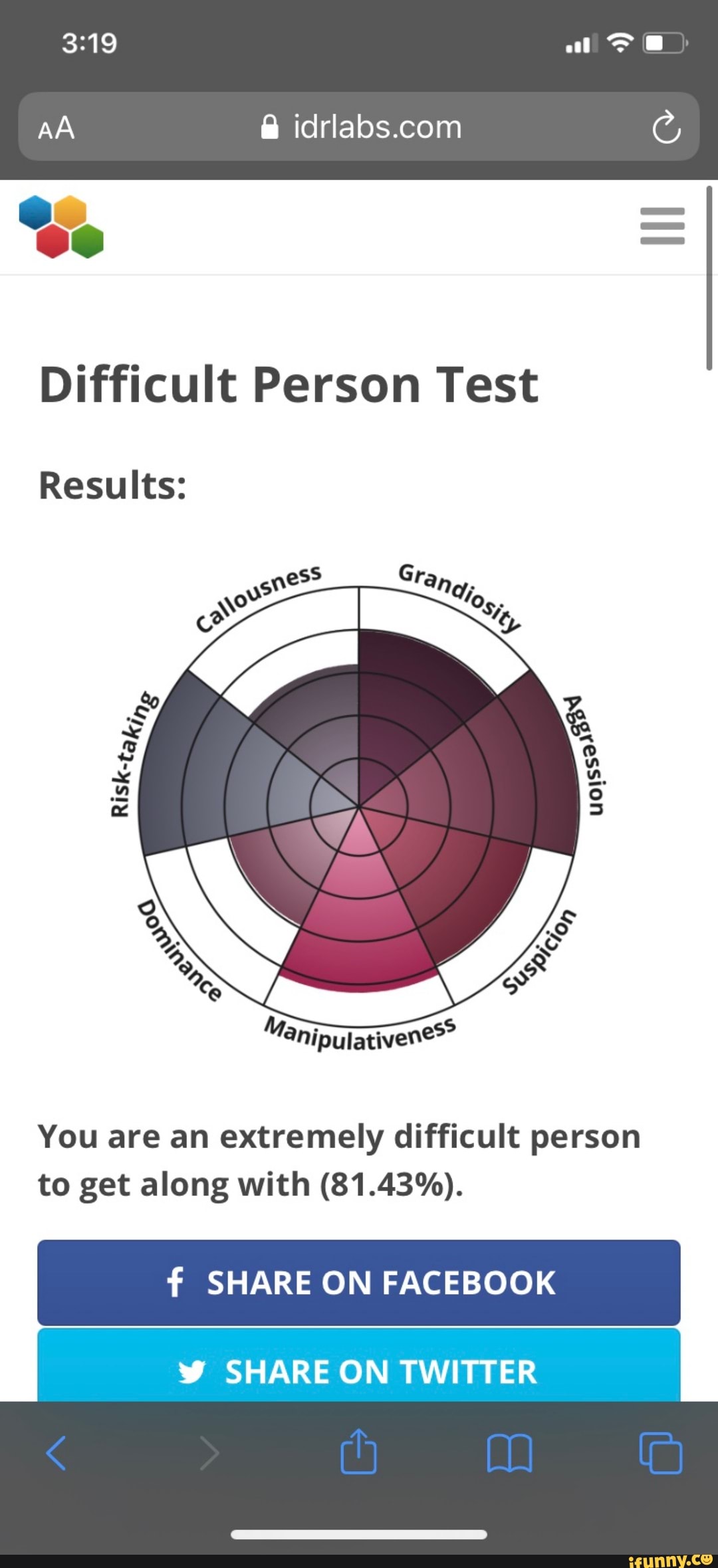 AA Difficult Person Test Results: You are an extremely difficult person ...