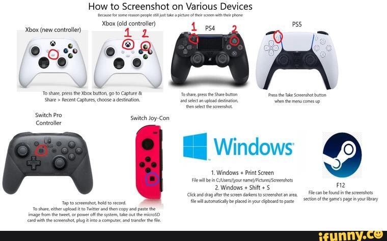 How to Screenshot on Various Devices se an pol ie of one Xb0x (old ...