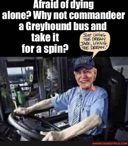 Alraid of dying alone? Why not commandeer Greyhound bus and take it ...