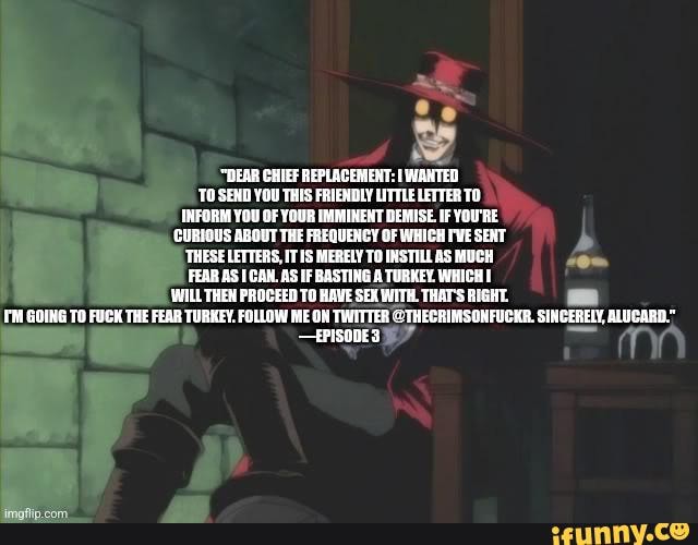 TFS had it right. - "DEAR CHIEF REPLACEMENT: I WANTED 'TO SEND YOU THIS ...